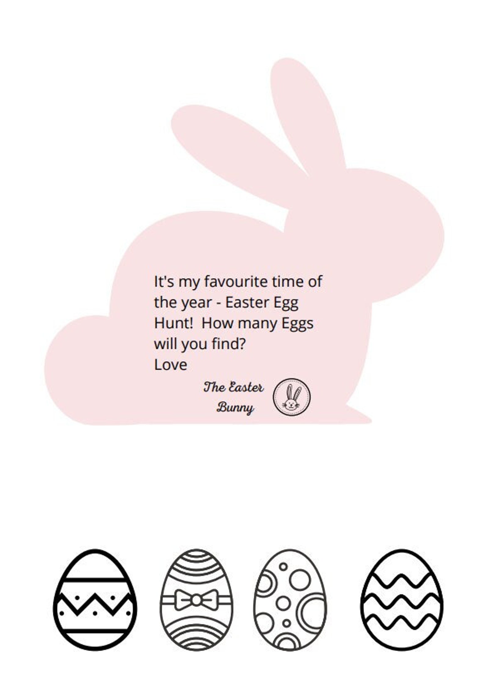 Pastel Easter Bunny Letter Boy or Girl Easter Bunny Note - Etsy