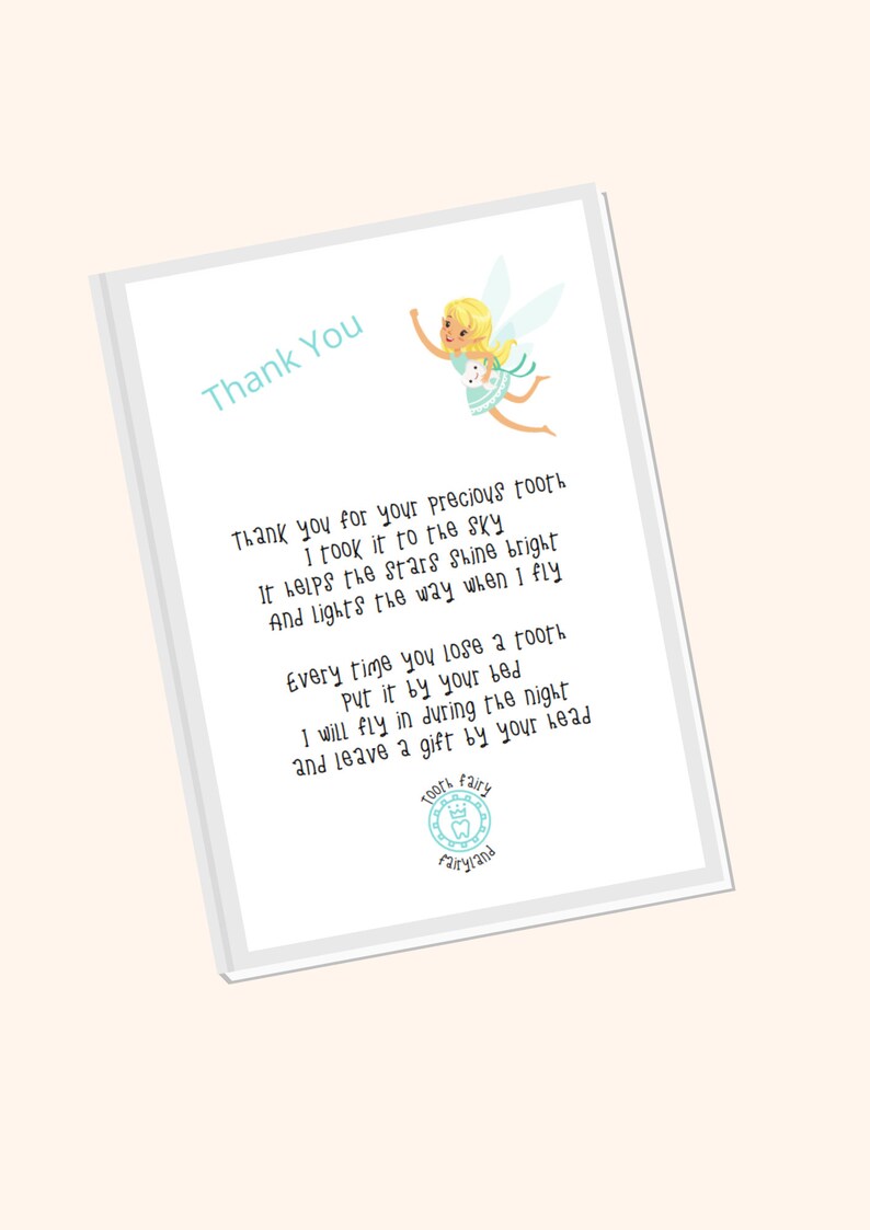Tooth Fairy Letter Instant Download Printable Boy or Girl Tooth Fairy ...