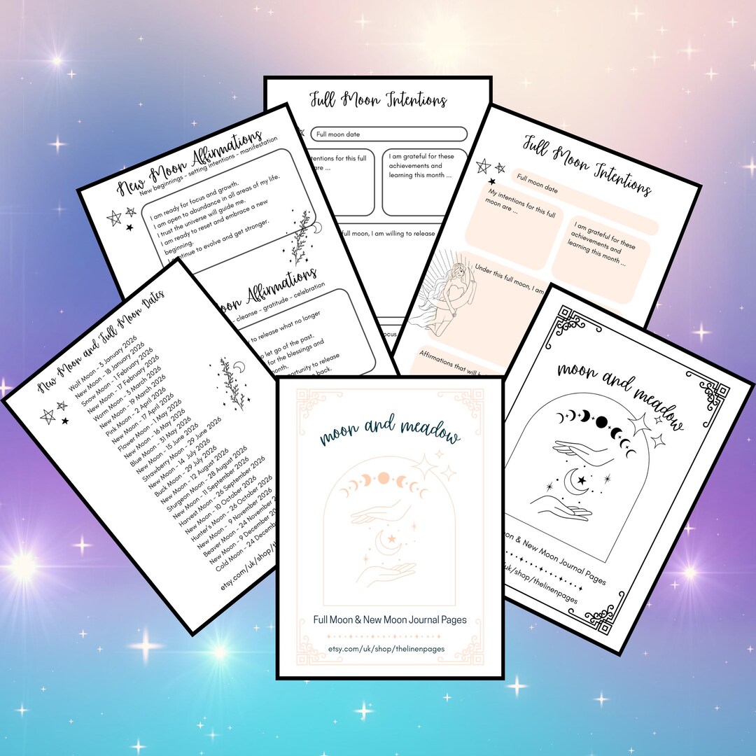 Moon Cycle Reset - Printable New Moon & Full Moon Journal Pages With ...