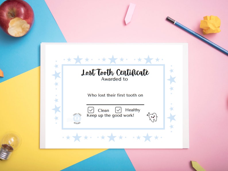 Tooth Fairy Certificate Instant Download Printable Boy or - Etsy