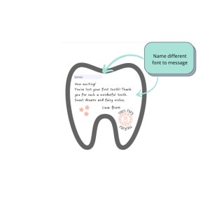 Editable Tooth Fairy Letter Instant Download - Tooth Shape - Printable ...