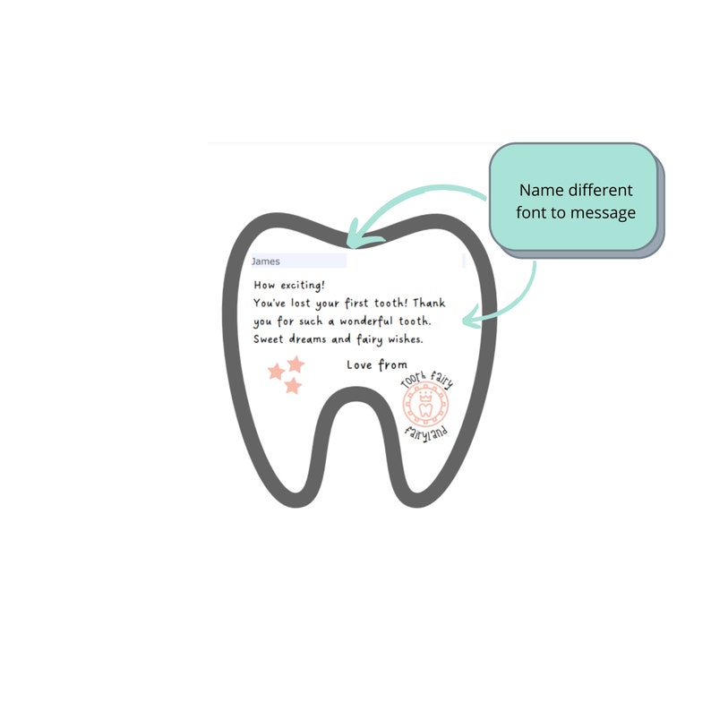 Editable Tooth Fairy Letter Instant Download - Tooth Shape - Printable ...