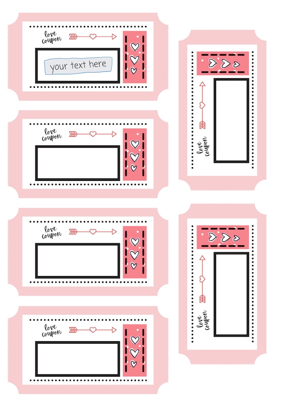 Blank Love Coupons Template
