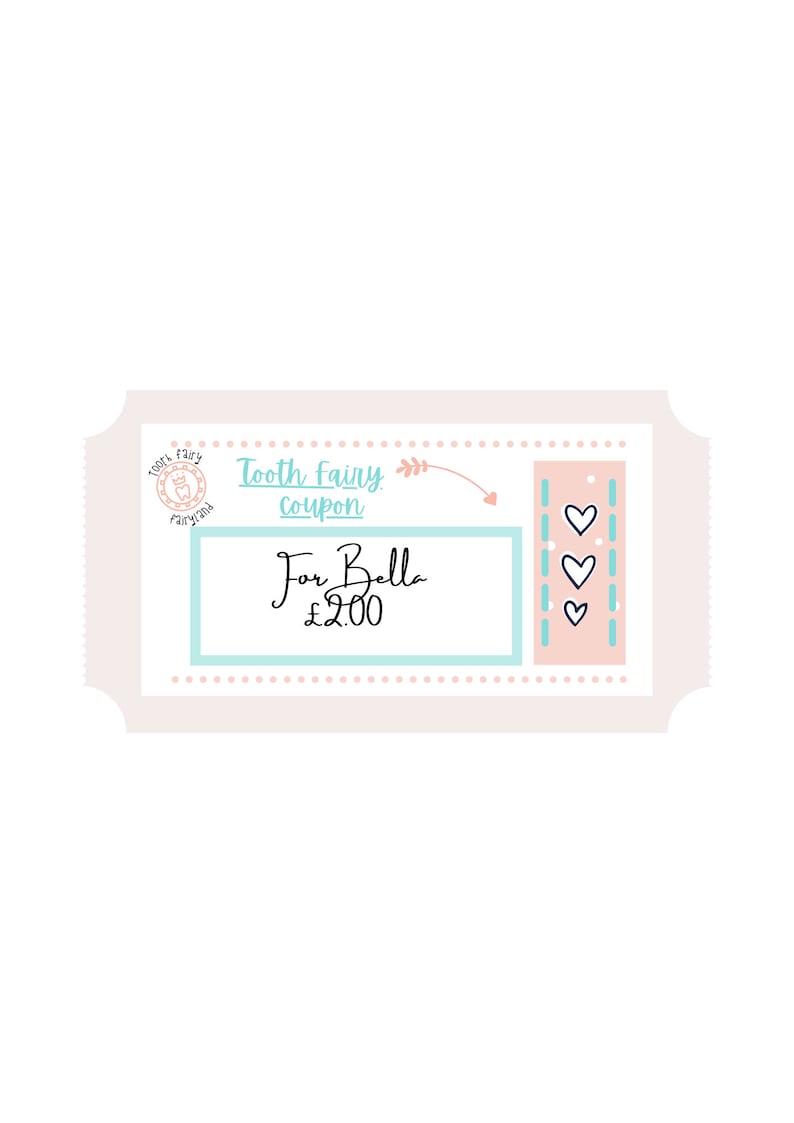 Tooth Fairy Coupons, Instant Download, A4 and US Letter - Etsy