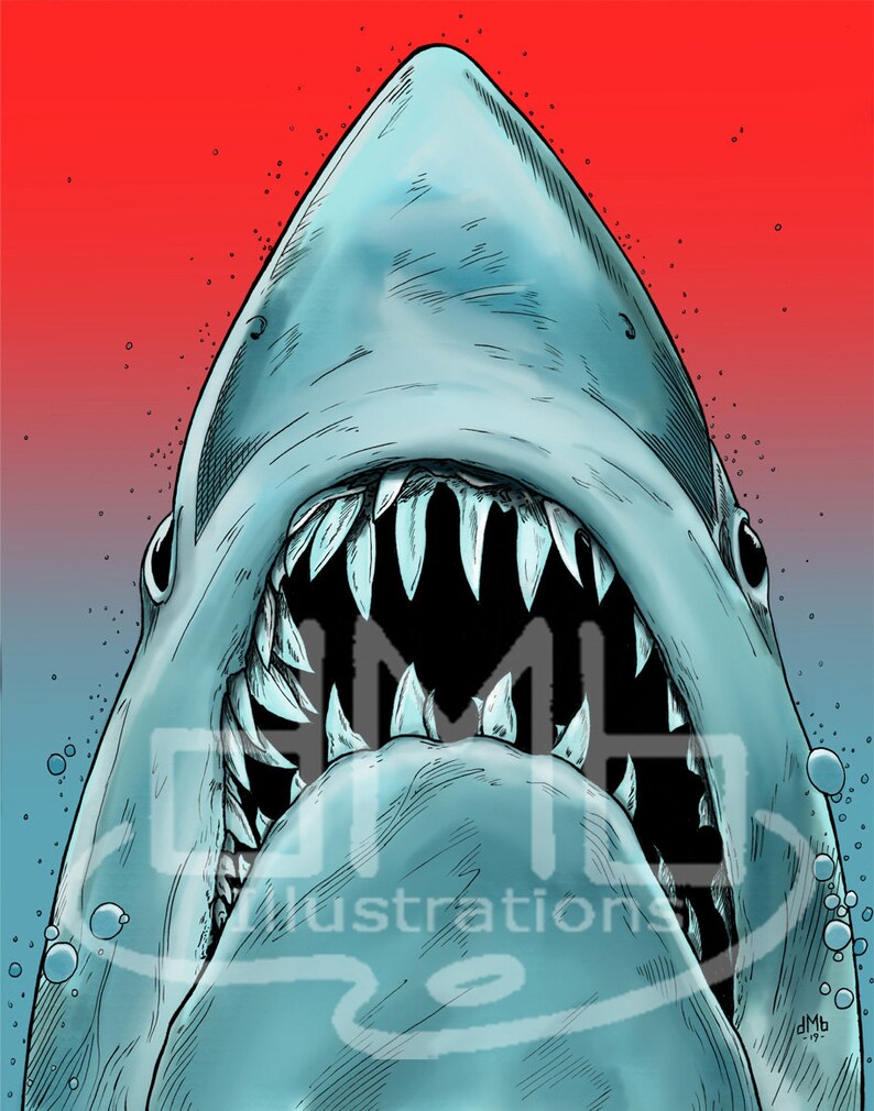 Jaws Stand-up or Print - Etsy