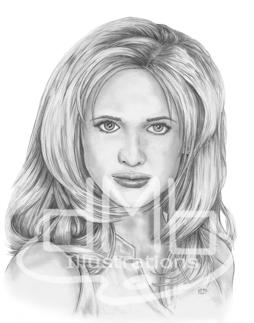 Original 11"x14" Pencil Artwork - Buffy From Buffy the Vampire Slayer ...