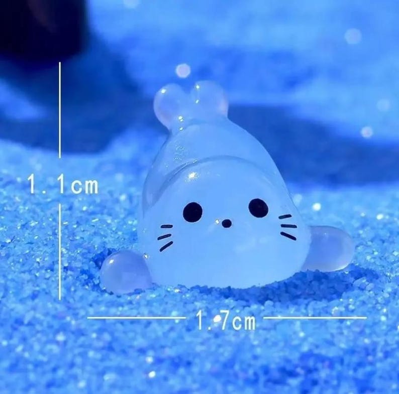 Glow in the Dark Mini Seal Pup Figurines | Tiny Resin Animals - Etsy