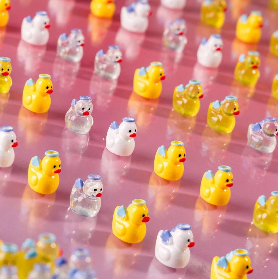 Glow in Dark Mini Resin Angel Ducks, Tiny Fairy Garden Figurines ...