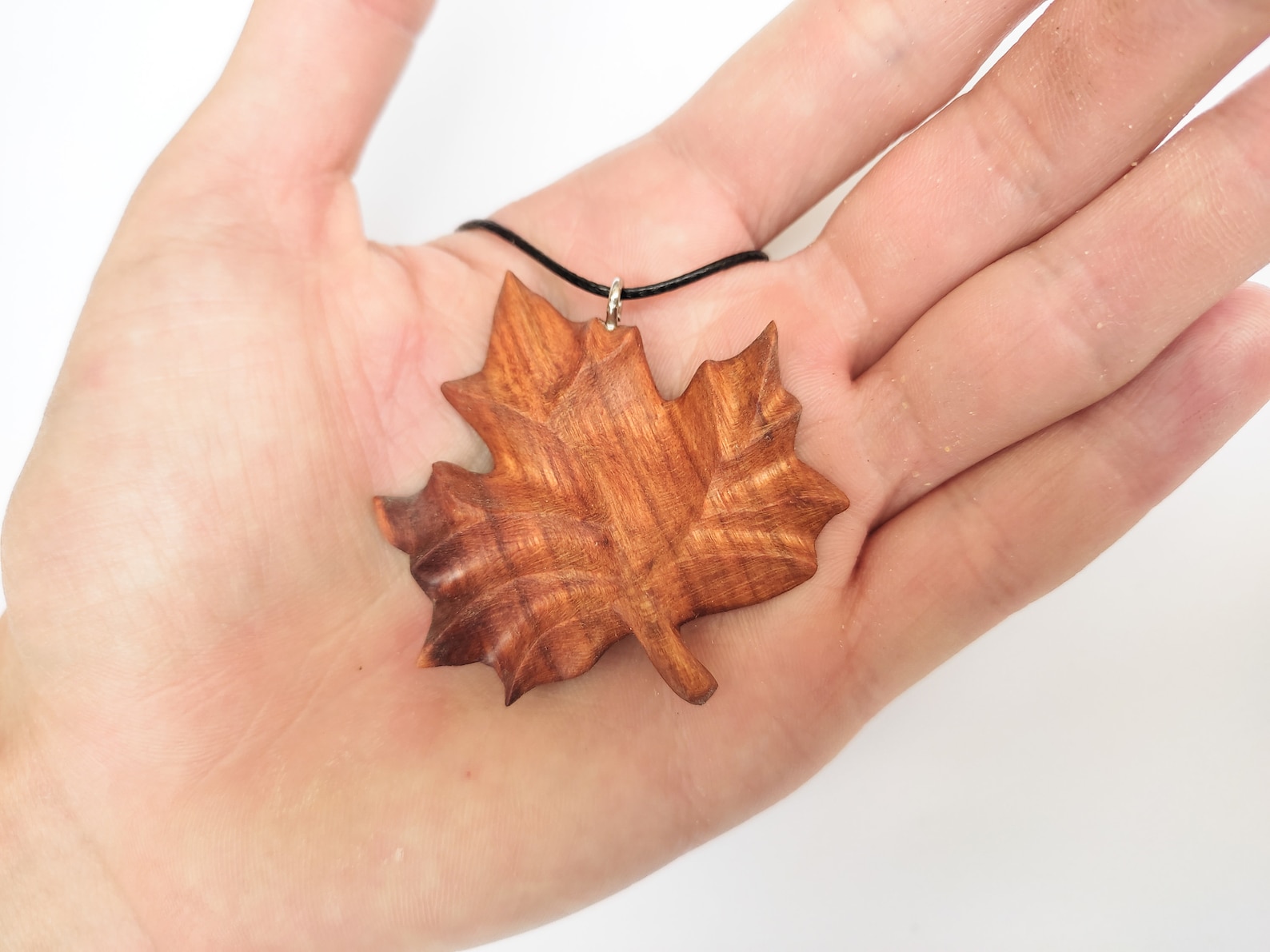 Hand Carved Maple Leaf Pendant Maple Leaf Wooden Necklace | Etsy