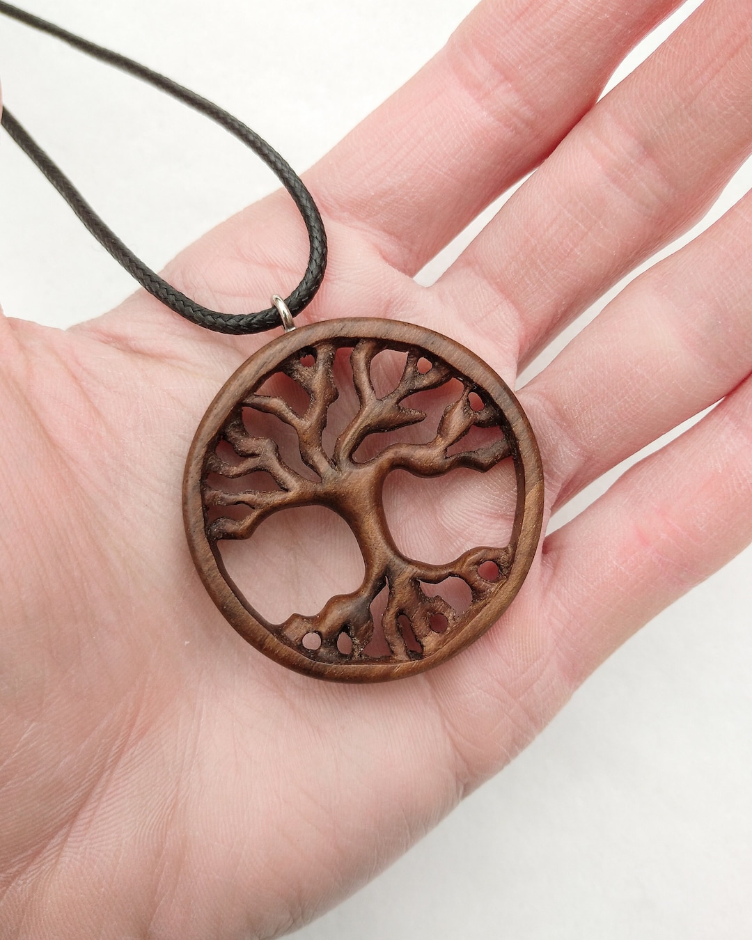 Hand Carved Wooden Tree of Life Pendant yggdrasil Viking - Etsy