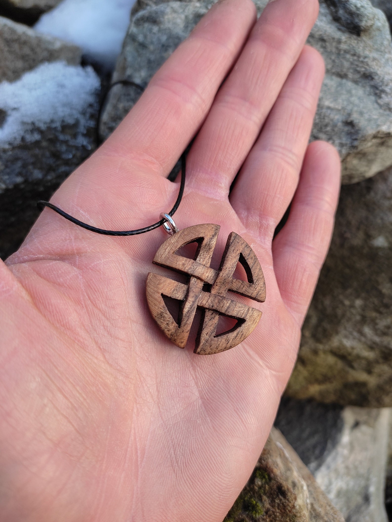 Celtic Infinity Knot Pendant Hand Carved Wooden Celtic Knot | Etsy