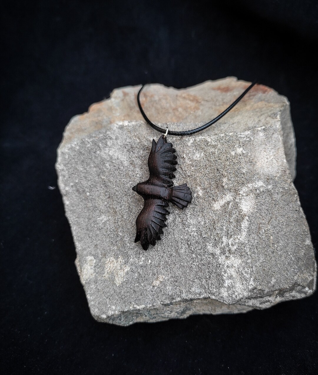 Bird Necklace Carved Wooden Bird Pendant, Wooden Bird Jewelry Animal ...