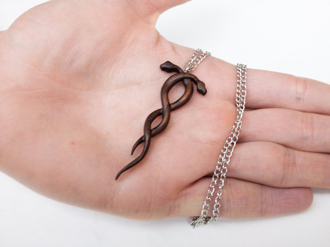 Snake Pendant ,wooden Snake Pendant, Hand Carved Wooden Sanke Necklace ...