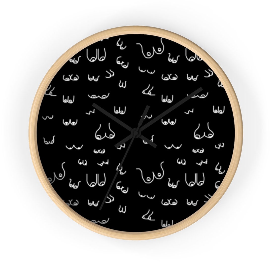 Black Bigger Boobs Wall Clock | Clock With Boobs | Lactation Expert ...