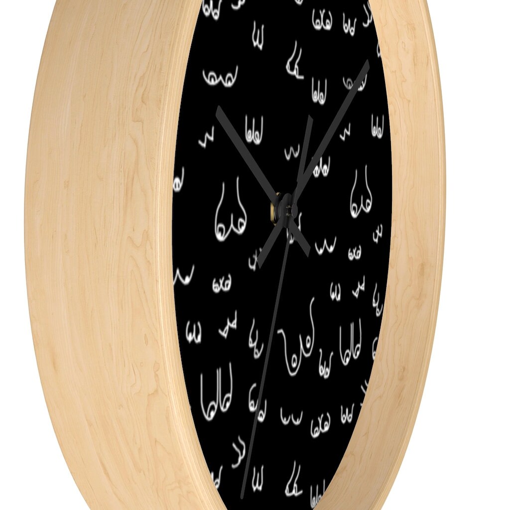 Black Bigger Boobs Wall Clock | Clock With Boobs | Lactation Expert ...