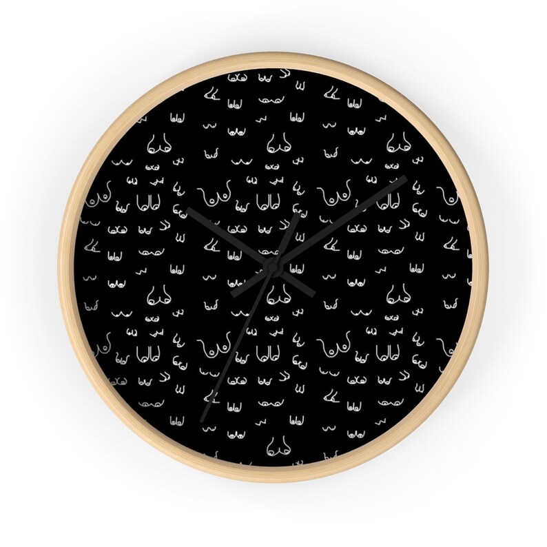Black and White Boobs Wall Clock Boob Print Clock Nude - Etsy