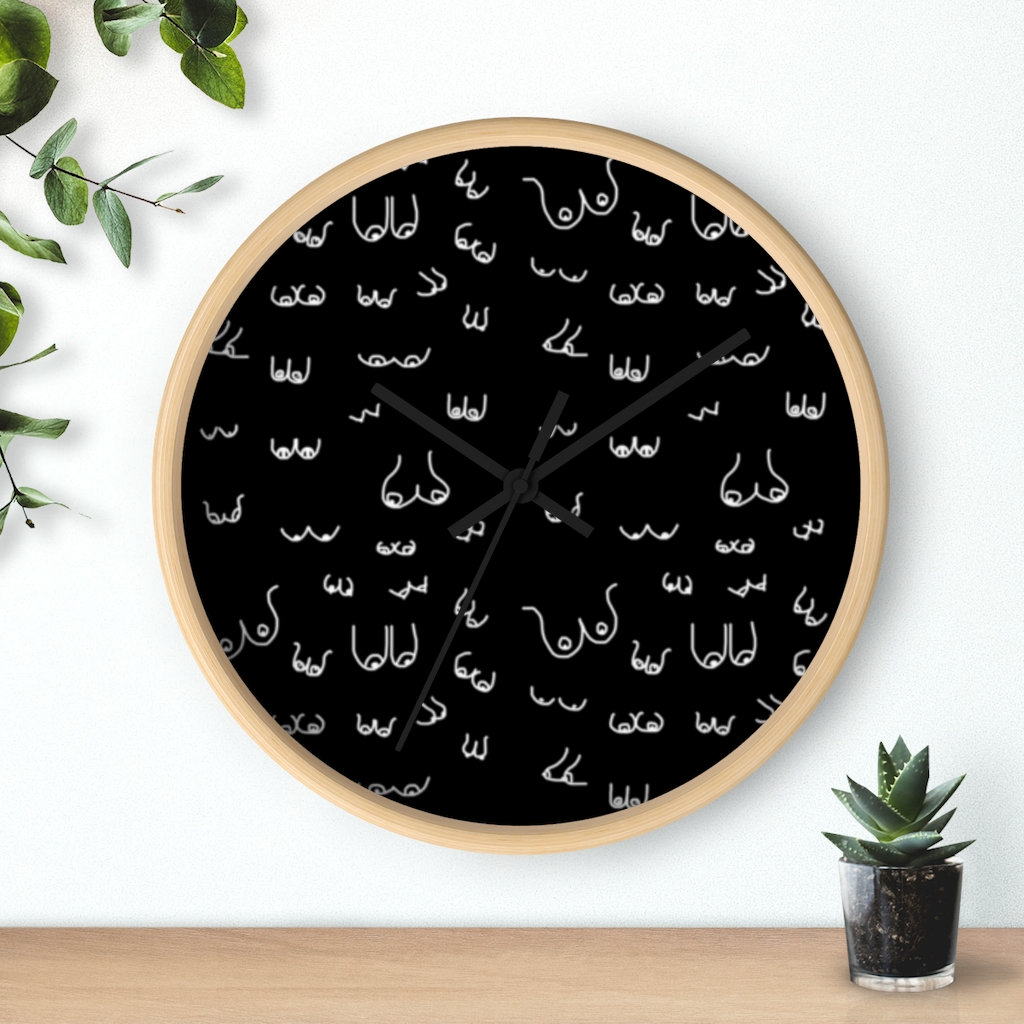 Black Bigger Boobs Wall Clock | Clock With Boobs | Lactation Expert ...