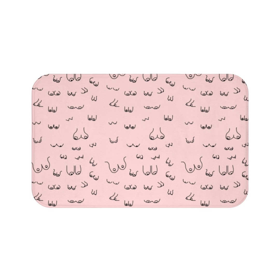 Pink Boob Bath Mat Boob Bath Rug Boobs Bath Rug Boob - Etsy