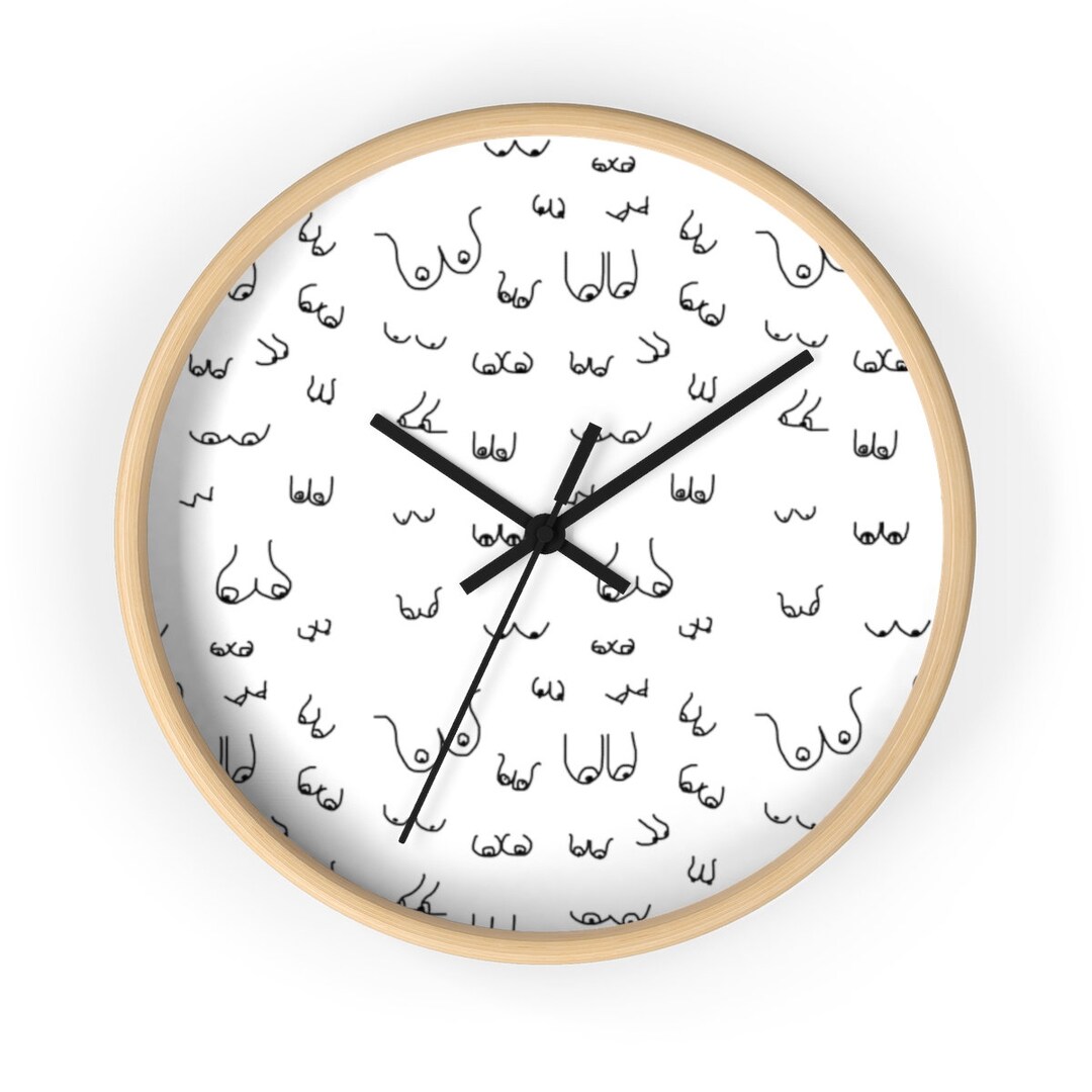 Boob Wall Clock, Wooden Clock With Boobs, Boobie Clock, Boobie Wall ...