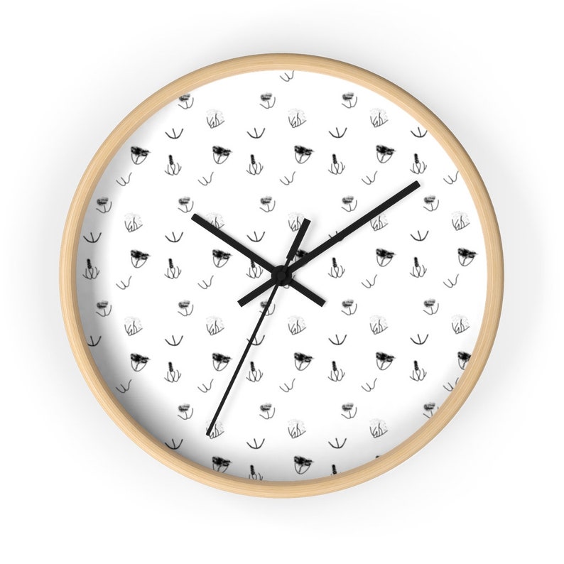 Vaginas Wall Clock | Pussy Print Clock | Vulva Decor | Feminist Office ...