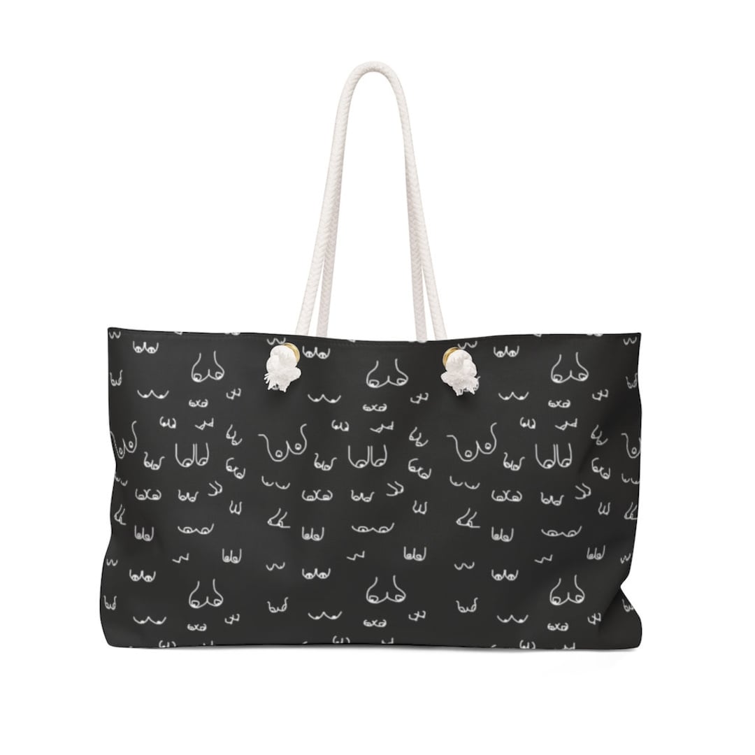 Black and White Boob Weekender Bag | Boobs Bag | Boob Tote | Boobs Gift ...