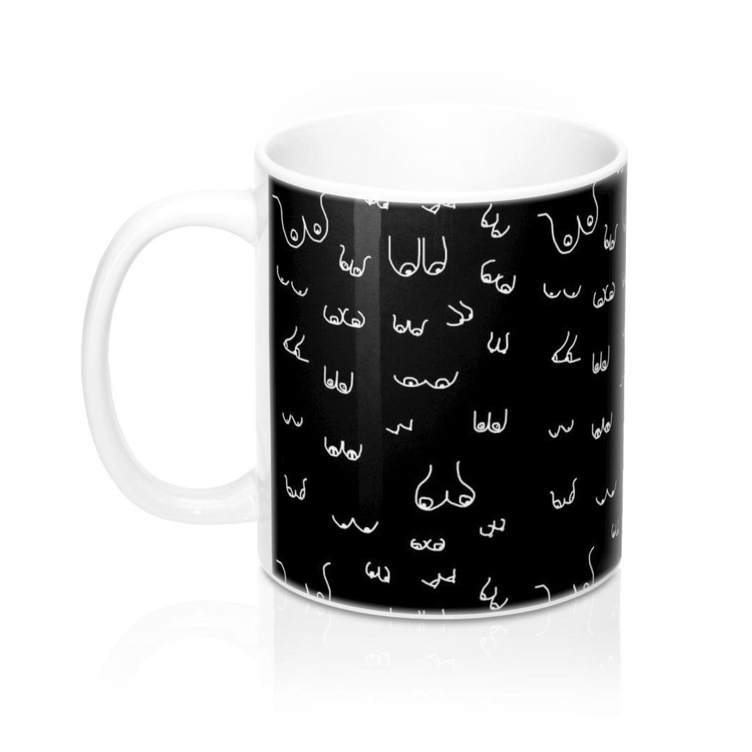 Black and White Boobs Mug Boob Coffee Cup Boobies Dishware - Etsy