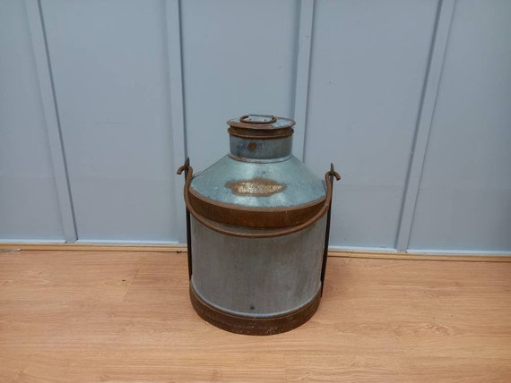 Large Vintage Rustic Galvanised Iron Milk Churn Garden - Etsy