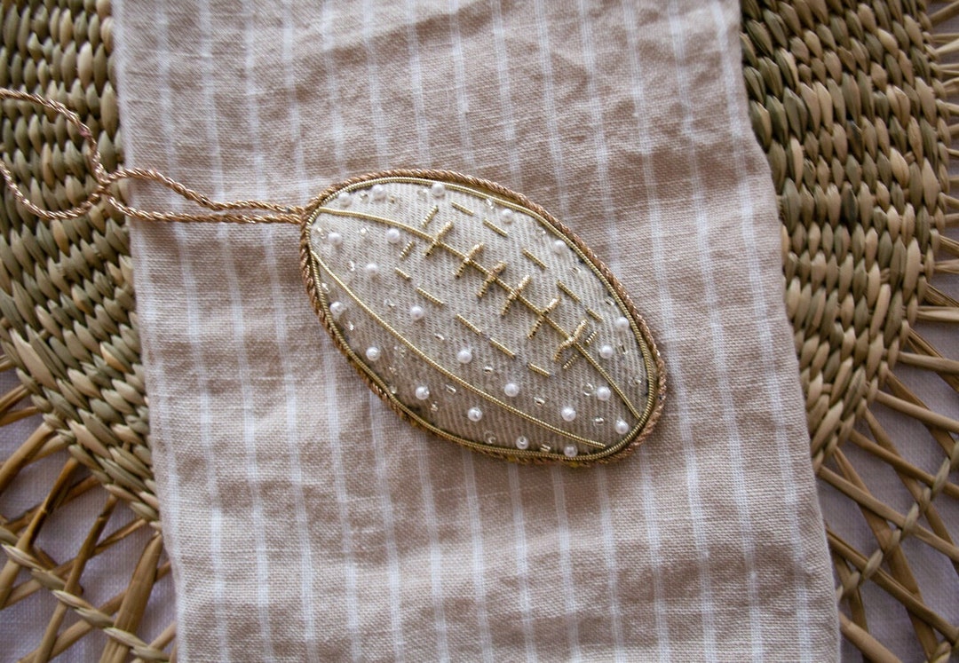 Rugby Ball Christmas Decoration in Irish Linen Handmade - Etsy UK