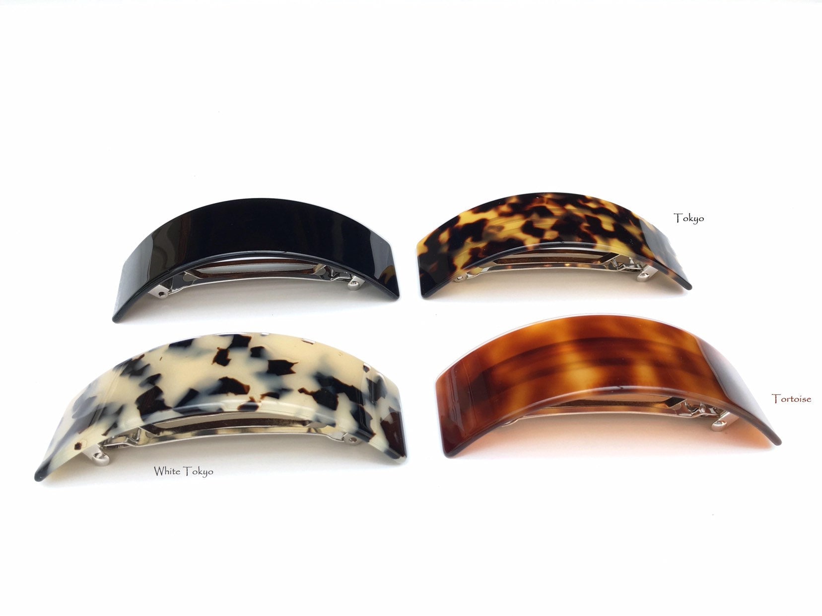 Wardani, Extra Volume Large Curved Tortoiseshell Barrette Rectangle ...