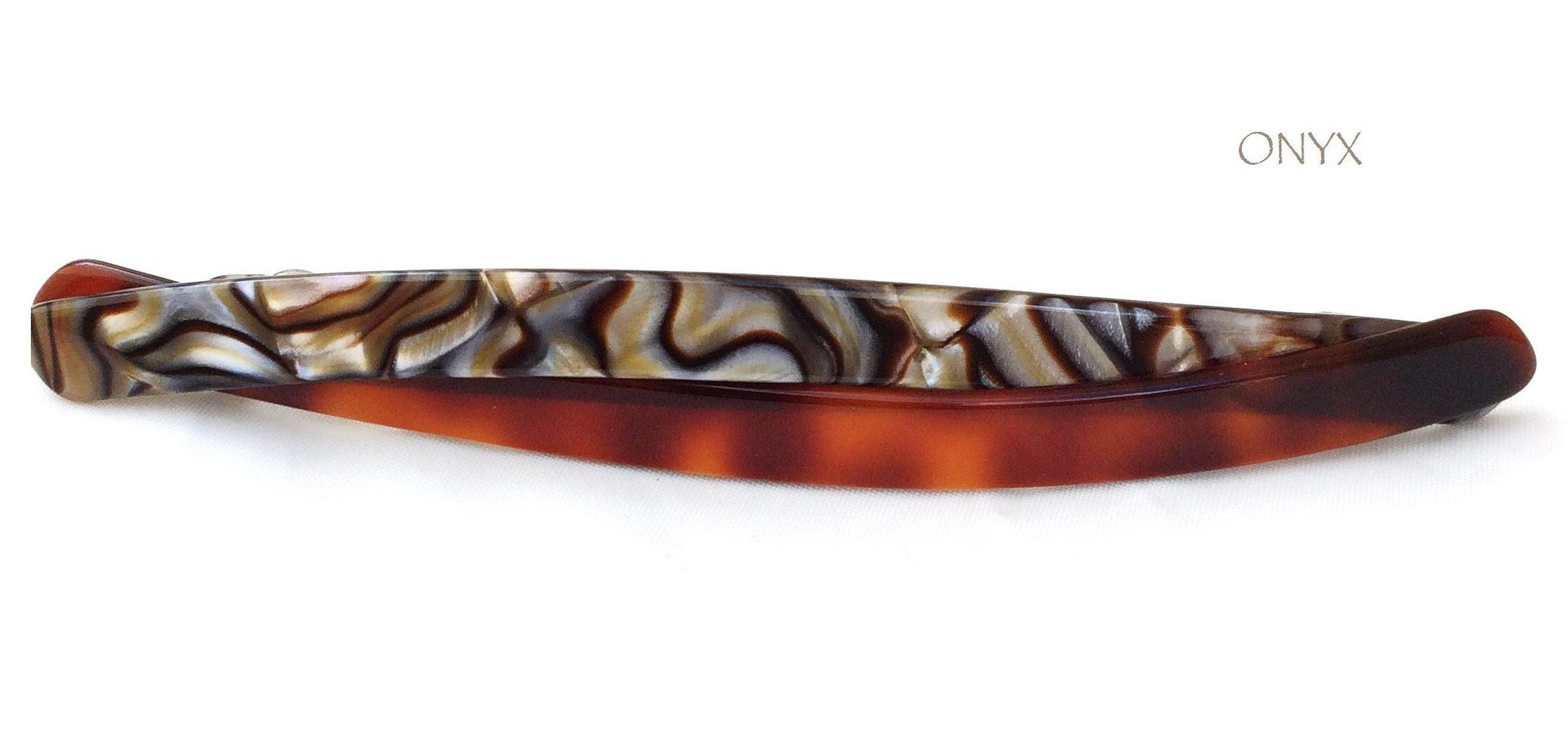 Wardani, Twisted Long French Tortoise Barrette Tortoiseshell , Handmade ...