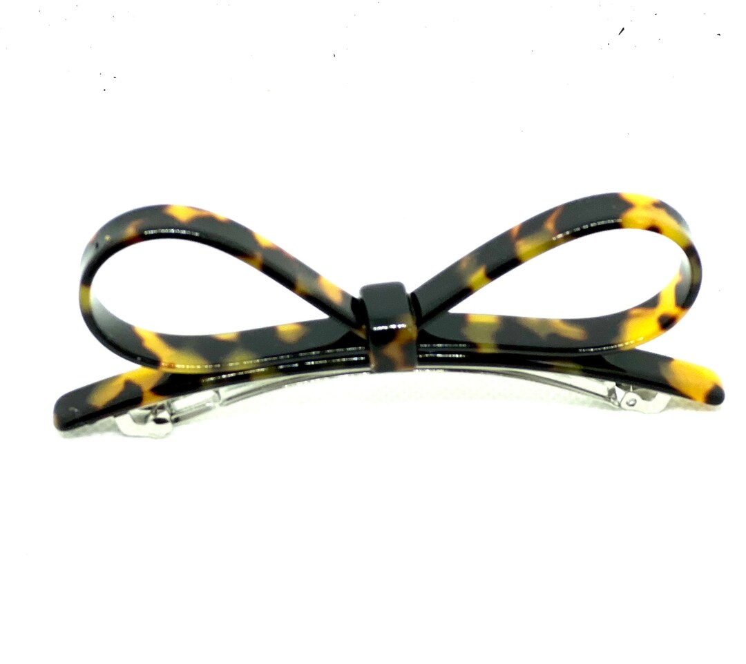 Wardani Lace Bow Barrette Tortoiseshell Handmade in France - Etsy