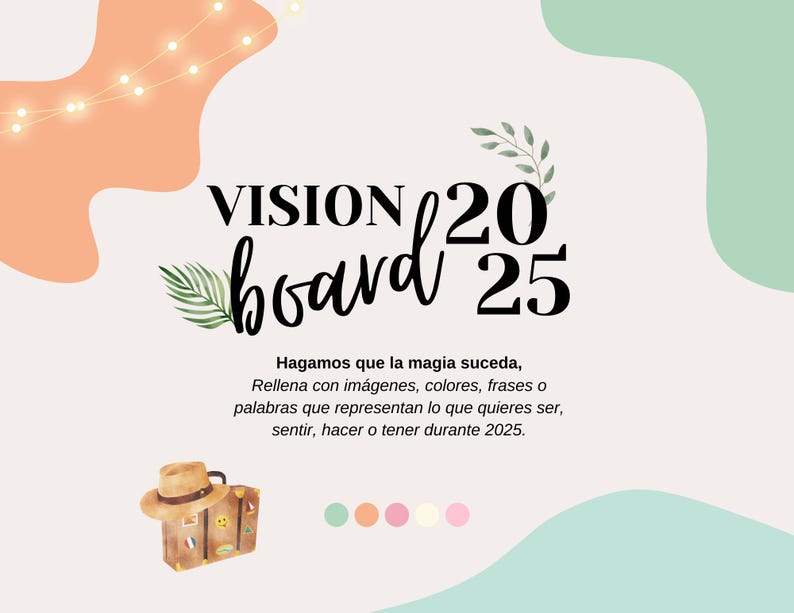 Vision Board 2025 Canva 4 Editable Template - Etsy