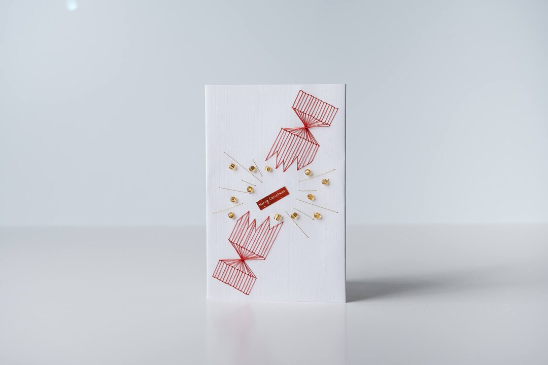 Christmas Cracker Hand-stitched With C6 White Envelope - Etsy