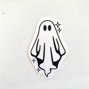 Sparkly Sheet Ghost Sticker, Black and White Goth Art, Spooky Season ...