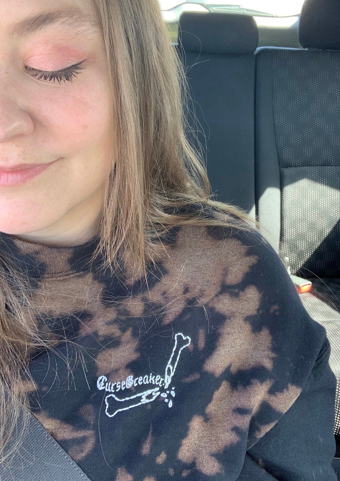 Cursebreaker Shattered Bone Hand Embroidery, Black and White Goth ...