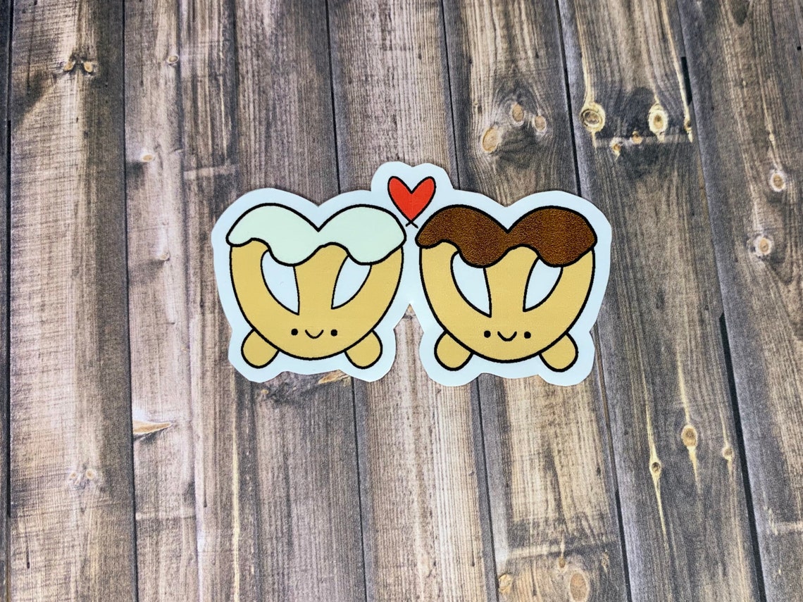 Kawaii Happy Smiling Chocolate Covered Pretzels Sticker | Etsy