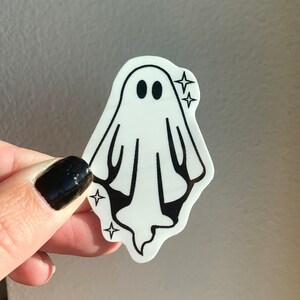 Sparkly Sheet Ghost Sticker, Black and White Goth Art, Spooky Season ...