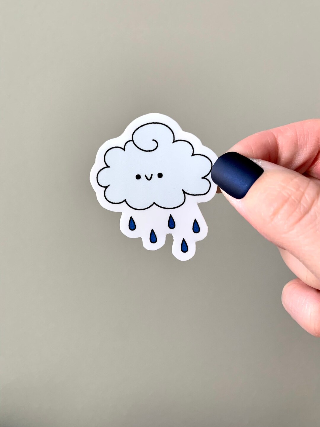Kawaii Happy Smiling Rain Cloud Sticker - Etsy