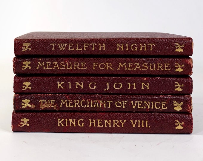 Antique Leather Shakespeare Book Set - Etsy