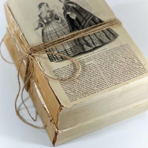 Vintage Decorative Books / Rustic Antique Tattered Book Stack / Winter ...