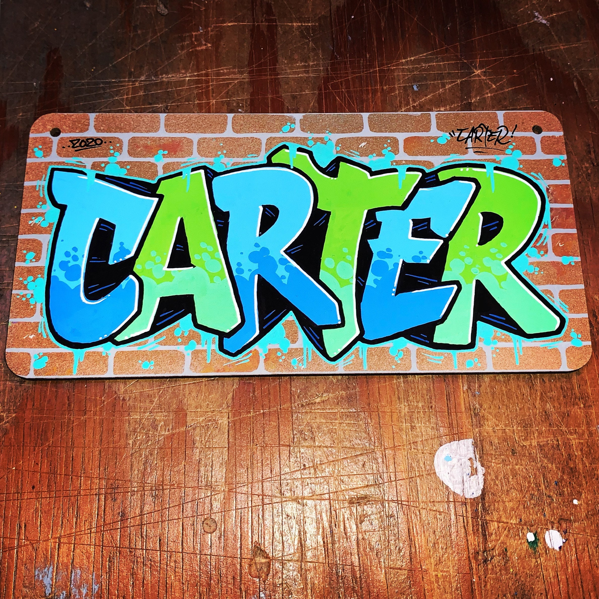 Personalised Graffiti Name Door Sign Plaque Hand Painted | Etsy