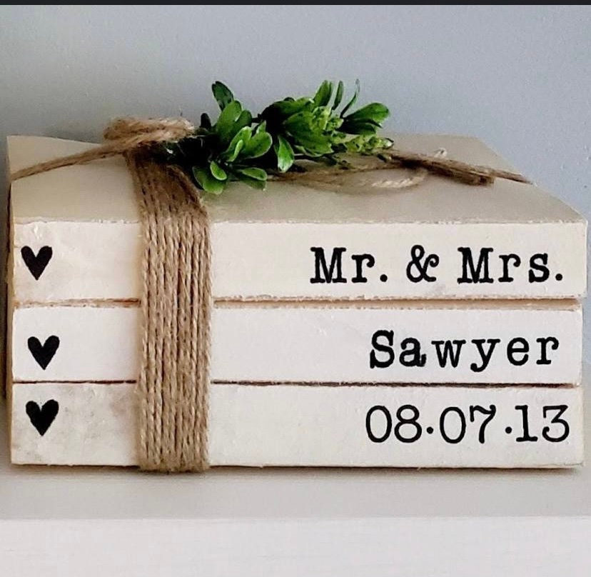 Personalized Stack of Books. - Etsy