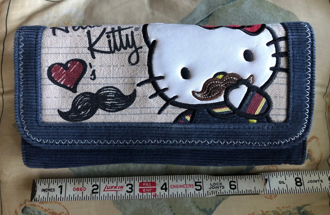 Hello Kitty Vintage Trifold Wallet Cordoroy Embossed Pattern - Etsy