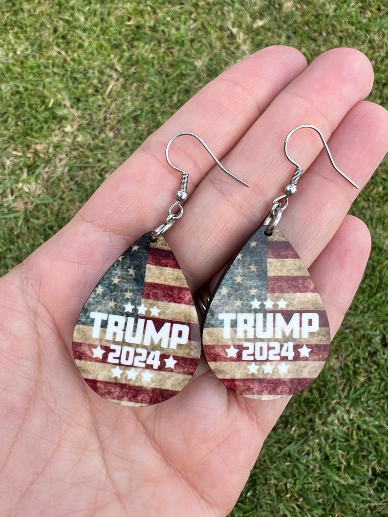 Trump 2024 Earrings. American Flag Patriotic Earrings. - Etsy