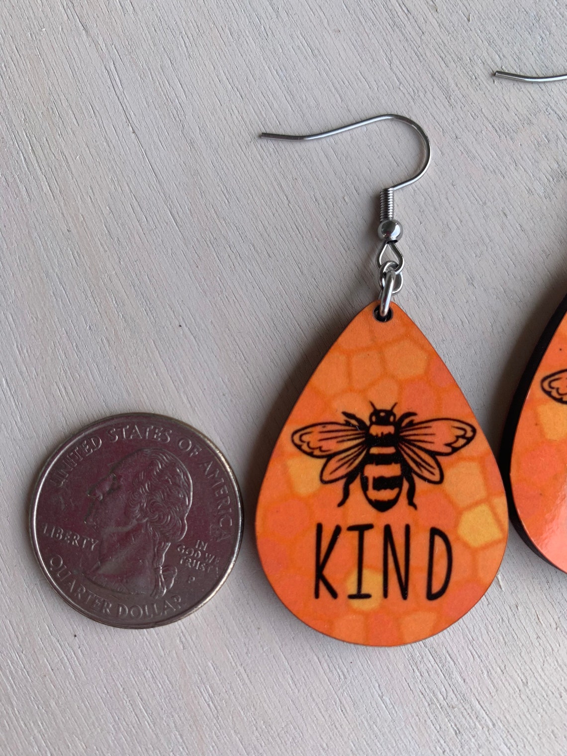 Be Kind Earrings. BEE Kind. Dangle Drop Earrings. Summer Honey BEE ...