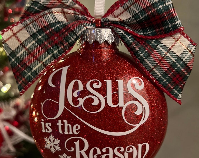 Jesus is the Reason Christmas Glitter Ornament. Shatterproof. Holiday ...