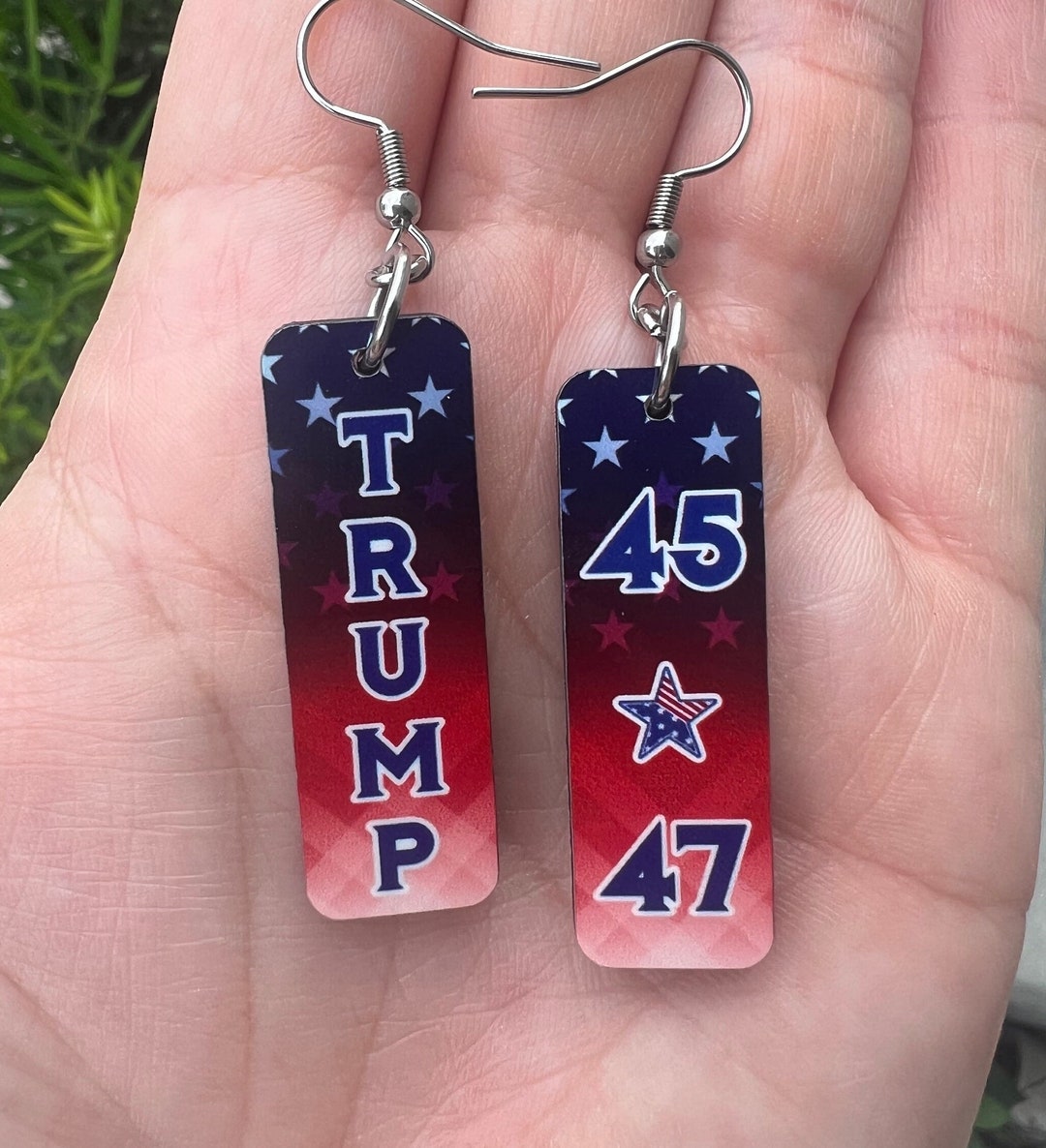 Trump 44-47 Earrings: Patriotic USA Election Jewelry - Etsy