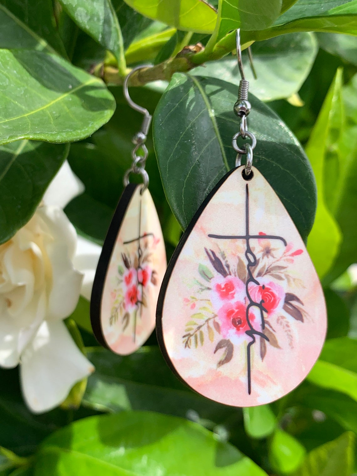 Cross Earrings. Dangle Teardrop Earrings. Christian Faith - Etsy