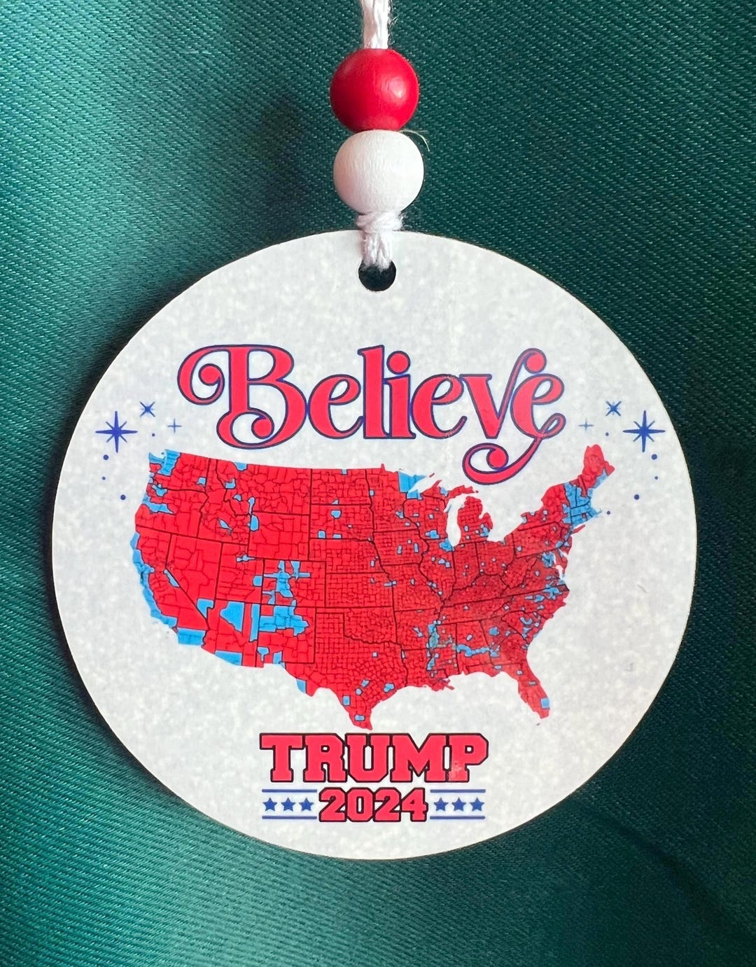 Trump Christmas Ornament Electoral Map 2024. 3 Inch MDF Wood Ornament ...