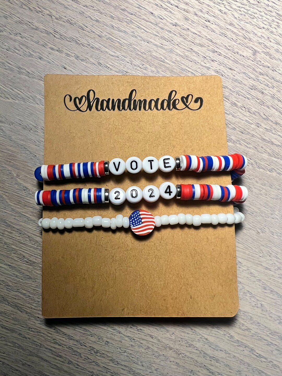 Vote 2024 Bead Bracelet Stack (comes With 3) Presidental Election ...